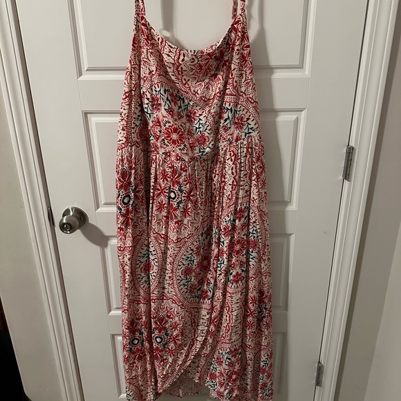 torrid | Dresses | Torrid Red And White Floral High Low Dress | Poshmark